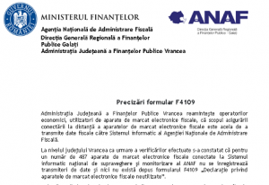 ANAF – precizări formular F 4109 (valabile la nivelul anului 2022 ...