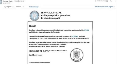 ATENȚIE – din nou, mesaje false în numele ANAF (comunicat oficial ...