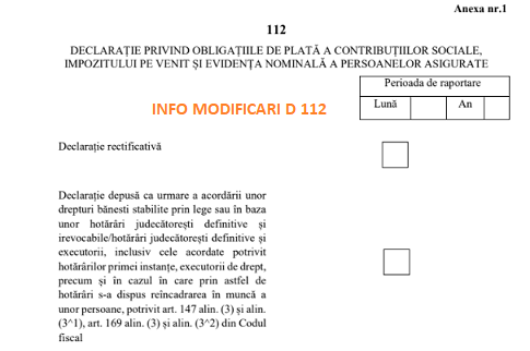 Modificarea Declarației/Formularului 112 – care sunt noutățile aduse de ...