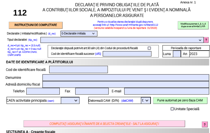 Declarația 112 (2022) – ANAF a actualizat azi, PDF-ul inteligent ...