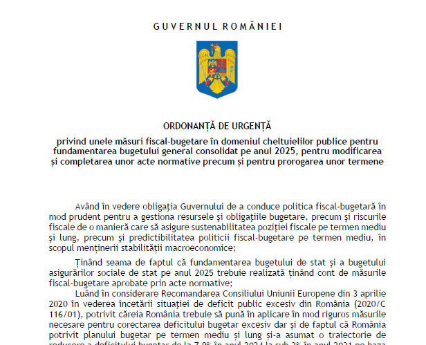 Ordonanta Trenulet 2025 – proiectul FINAL al OUG a fost postat pe site ...